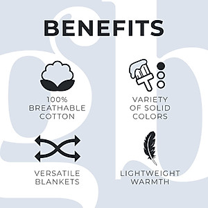 Great Bay Home 100% Cotton Light Grey Waffle Weave Twin Blanket | Lightweight and Breathable | Soft Versatile Grey Bed Blanket | Perfect for Layering Cotton Blanket | Hazel Collection