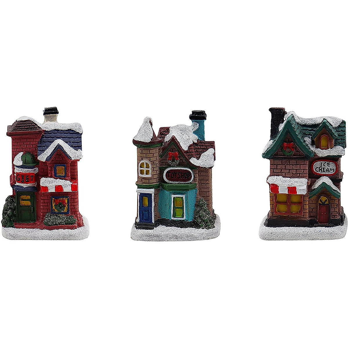 Resin Christmas Village Set with Figurines, Houses, and Accessories – Perfect for Indoor Holiday Decor and Snow Village Displays