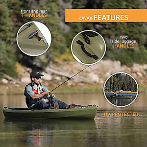 Lifetime Tamarack Angler Sit-On-Top Kayak, Olive, 120"