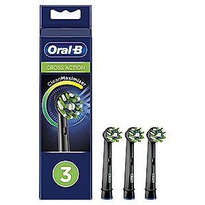 Oral-B Oral-B CrossAction with CleanMaximiser Black Edition Brush Heads Pack of 3