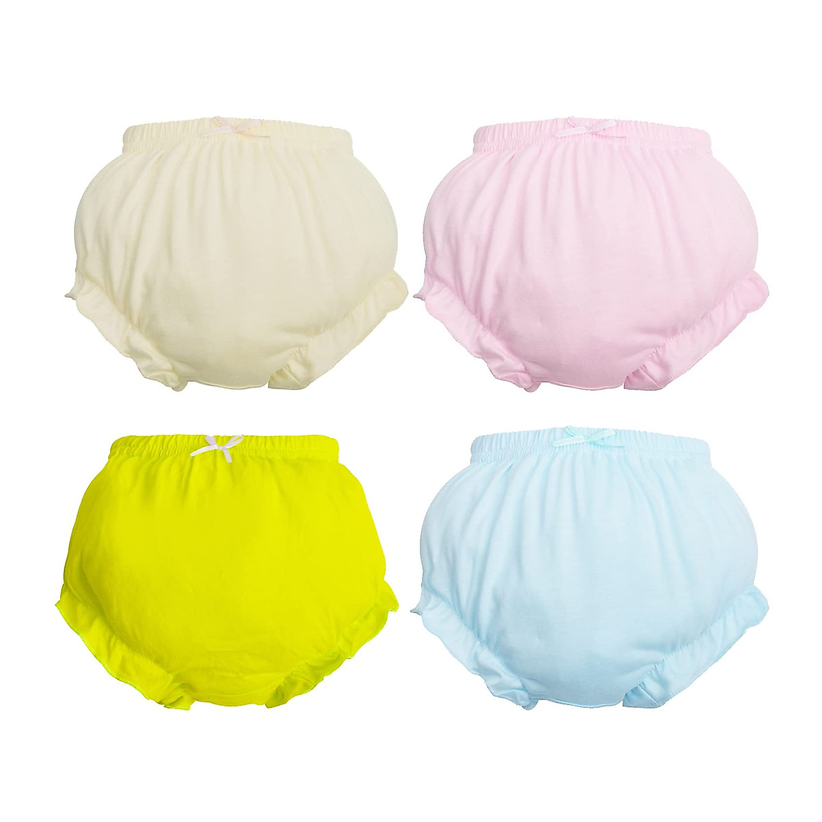 Orinery Cotton Underwear Baby Girl Undies Breathable Bloomers Briefs Infant Toddler Panties Kids Ruffle Assorted Boxer 6-Pack(BD0515, 1-2T