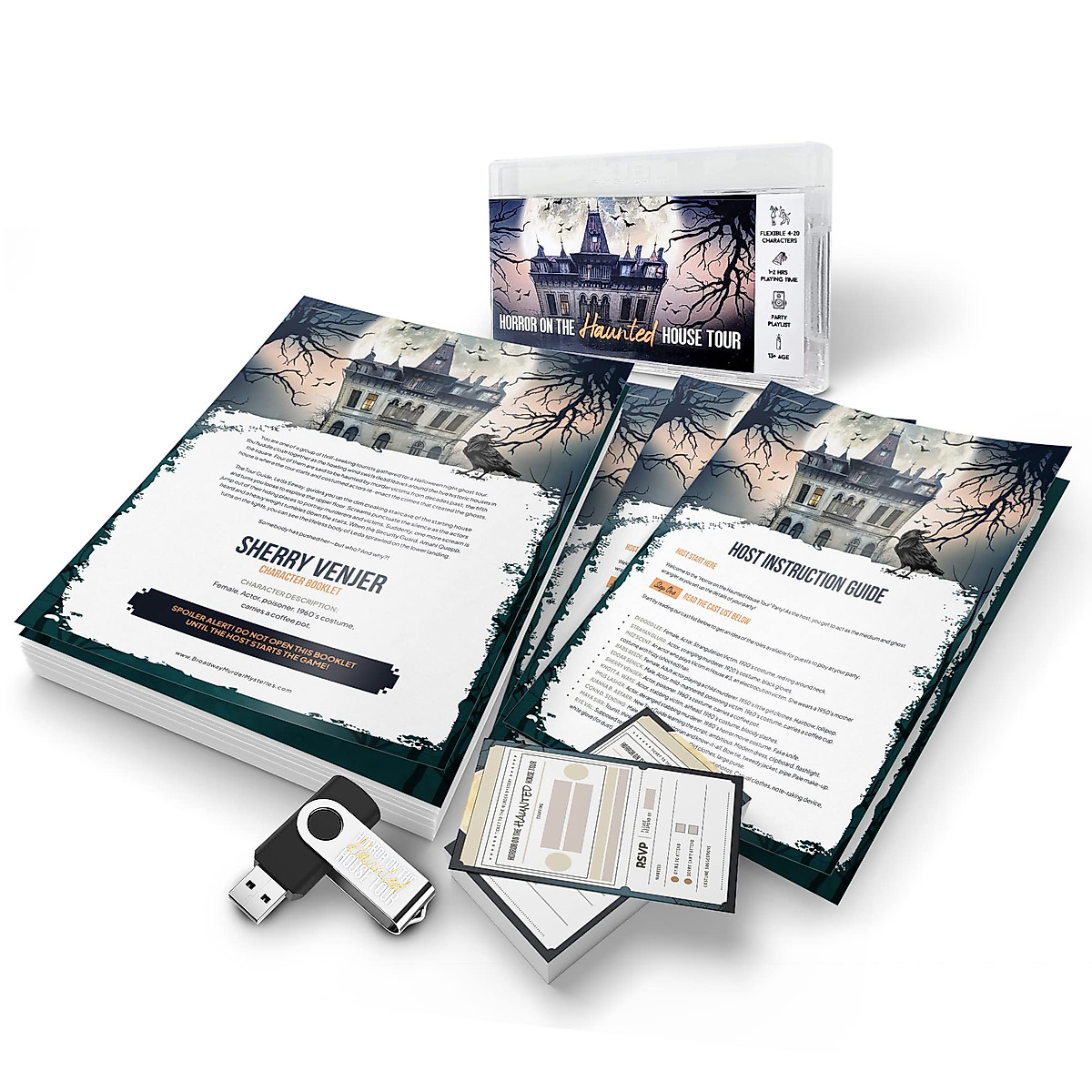 Horror on The Haunted House Tour | Halloween Murder Mystery Party Game | Flexible 4-20+ Players | New Print-Friendly & Virtual Printable File Formats