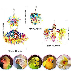 Bird Parrots Shredding Toys , 5PCS Parakeet Colorful Bamboo Hanging Toys Bird Foraging Toys for Small Medium Parrots Parakeets, Conures, Love Birds, Small Parakeets Cockatiels, Finches