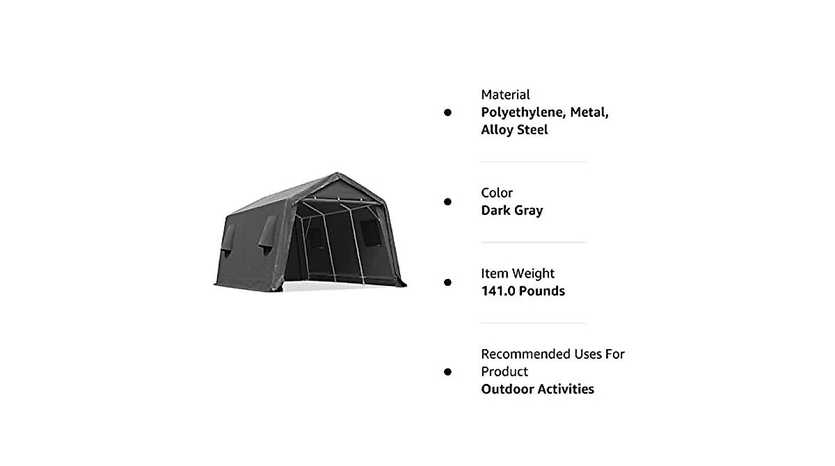ADVANCE OUTDOOR 10x15 ft Storage Shed | Portable Garage