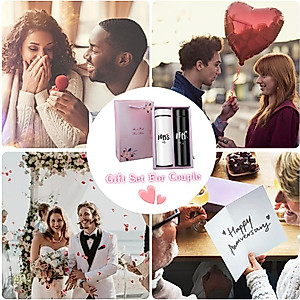 Relation Couple Gift for Her/Him - Valentines Wedding Christmas Couples Gift Set, 15oz Stainless Steel Travel Vacuum Tumbler For Husband Wife - Engagement Gift For Bride Groom (His*Her Gift)