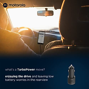 Motorola TurboPower Share Car Charger- 45W Dual Port USB-A, USB-C Output w/ 6.6ft Type C Cable for Moto G Power, Stylus, Pure, Play, Edge, Edge+, One 5G UW Ace, ThinkPhone