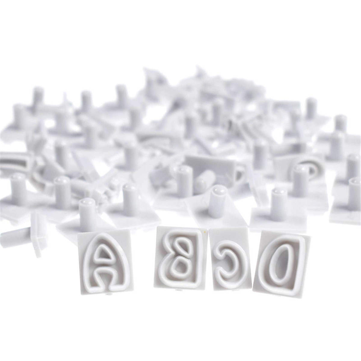 Mini Plastic Alphabet Cookie Cutter Fondant Letter Cutters Symbol Cut Outs Molds Upper & Lower Letter Stamps, 0.5 Inch
