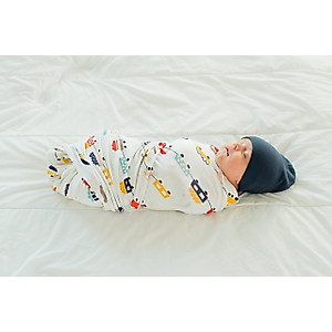 ADDISON BELLE – 2 Pack Swaddle Blanket – 100% Muslin Cotton Newborn Swaddle for Baby Boy/Girl – Soft Lightweight Baby Wrap + Receiving Blanket – Unisex – 47” x 47” (Cars+Trains)