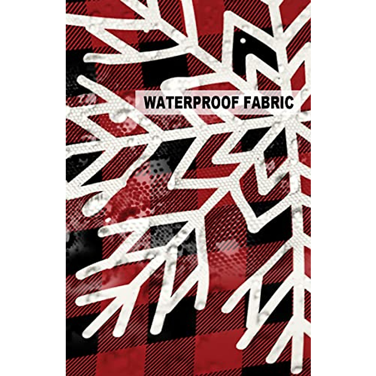 Outdoor Waterproof Throw Pillow Covers Set of 2,Christmas Snowflake Plaid Red Outdoor Pillow Covers Decorative Cushion Covers for Patio Funiture Garden,18 x 18 Inches,Winter Rustic Buffalo Checkered