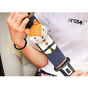 Cartoon Car Seat Belt Cover Shoulder Strap Pad Universal Safety Belt Strap Cushion Pads for a More Comfortable Driving Cute Animal Doll Seat Belt Protector Pad Soft Neck Support Car Seatbelt Cover