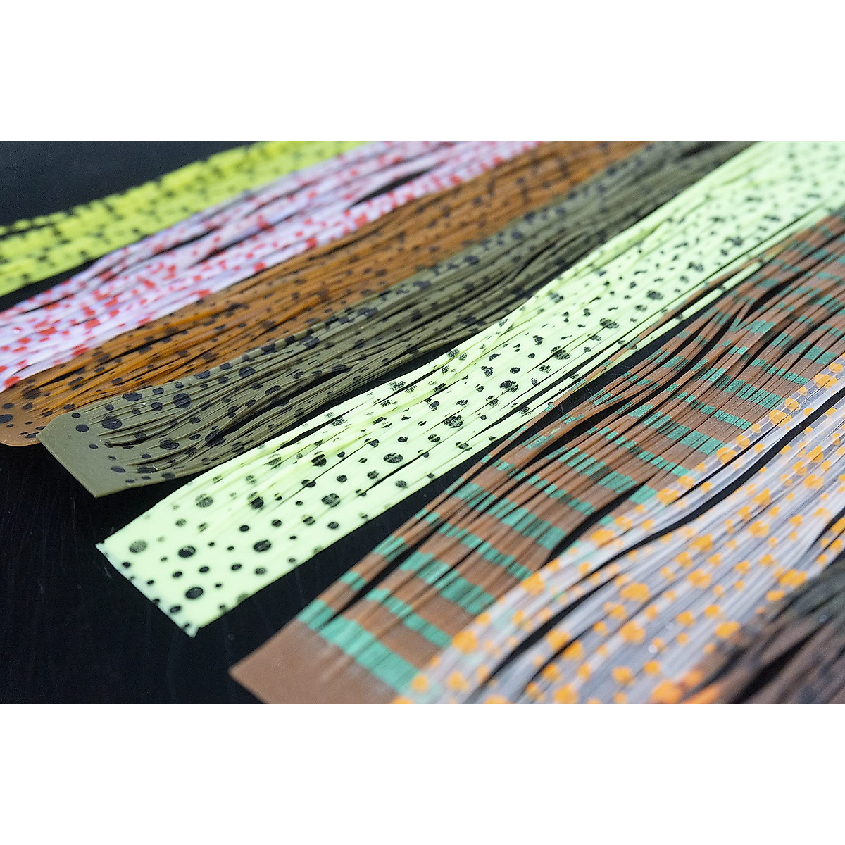 20Pc 10Colours Fishing Jig Lures Mixed Colors DIY Silicone Whole Sheet Skirts for Jig Lures Regular Skirt Colours with Fly Tying Material Free Rubber Band CMB10#