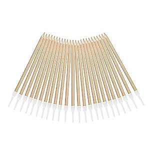 24 Count Metallic Birthday Candles Slow Burning Happy Birthday Cake Candles Long Thin Cake Cupcake Candle in Holders for Lucky Party, Wedding Party, Birthday Party Congregation (Champagne Gold)