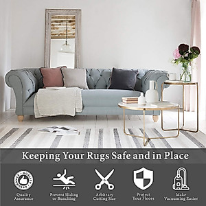 LHFLIVE 2' x 10' Non-Slip Area Rug Pad Extra Thick Pad for Any Hard Surface Floors, Keep Your Rugs Safe and in Place