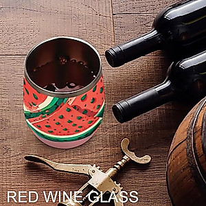 OPTKSNCU 304 Stainless Steel Insulated Cup with Lid, Watermelon Design Print Durable, And Easy to Clean – Ideal for Home, Office, And Gift Giving