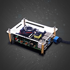 GeeekPi PoE Hat Case for Raspberry Pi 4B and PoE HAT, Acrylic Case for PoE Hat and Raspberry Pi 4B/3B+/3B/2B/B+ (Raspberry Pi and POE HAT NOT Included)
