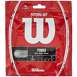 Wilson Natural Gut 17 Tennis String - Set, White