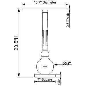 ACRYLCASE Clear Lucite Acrylic Round End Table Pedestal Side Table Furniture (15.7x15.7x23.6''H)