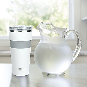 BUILT 24 Ounce Shasta Double Wall Vacuum Insulated Stainless Steel Coffee and Water Tumbler with Easy to Clean Flip to Open Lid