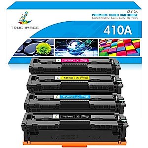 TRUE IMAGE Compatible Toner Cartridge Replacement for HP 410A 410X CF410A CF411A CF412A CF413A Color Pro MFP M477fnw M477fdw M477fdn M452dn M452nw M477 Printer (Black Cyan Yellow Magenta, 4-Pack)