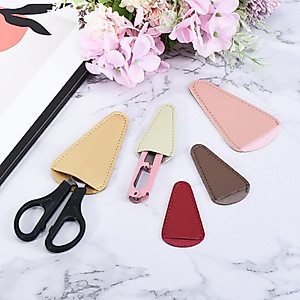 PATIKIL 2.9"x1.5" PU Leather Scissors Sheath, 3 Pack Scissors Cover Protector Portable Collect Bags for Eyebrow Trimming Beauty Tool Protection, Silver