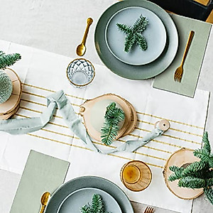 Dinner Napkins Paper Hand Towels Disposable Cocktail Napkins Dinner Napkins for Wedding, Birthday, Events, Guest Bathroom, Bridal Shower Party Favors, 13 x 15.75 Inch (Sage Green, 100 Pcs)