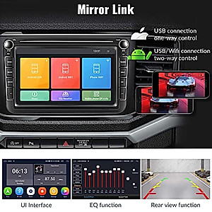 Double Din Android 11 Car Stereo for VW Jetta Seat Passat Golf TIGUAN 8 inch Touch Screen Car Radio with Bluetooth | FM | Mirror Link | GPS Navigation | WiFi | Steering Wheel Control | Backup Camera