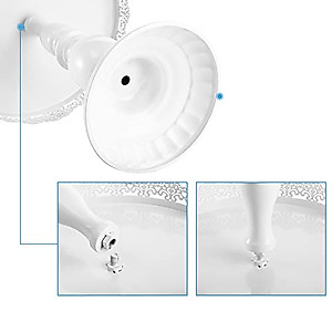 ZOOFOX Set of 10 Metal Cake Stands, Cupcake Holder Fruits Dessert Snack Plate Decor Serving Platter for Baby Shower, Wedding, Birthday Party or Christmas ( White )