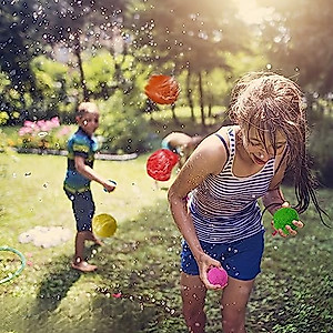 QPEY 60 PCS Water Soaker Balls, Reusable Water Balloons for Outdoor Toys and Games, Summer Fun Activities for Pool, Beach, Yard Games for Kids and Adults