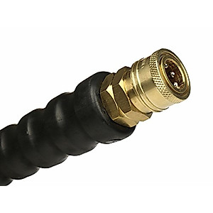 4000 PSI Grey 3/8" x 50 FT 1 Layers of High Tensile Wire Braided Rubber Wrapped Pressure Washer Hose with Couplers
