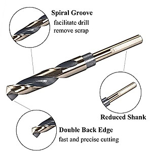 TA-VIGOR 20mm Reduced Shank Twist Drill Bits with 10mm Shank- Perfect for Drilling Steel,Copper,Aluminum Alloy-Made of High Speed Steel 4341
