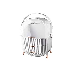 TUOZHE Jewellery Box, Storage Box Large Capacity Waterproof and Dustproof Vanity Box Bathroom Desktop Skin Care Storage Drawer (Color : White)
