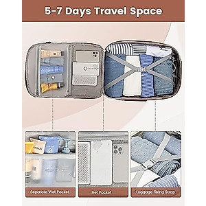 LOVEVOOK Large Travel Backpack for Women & Men, 40L Carry on Backpack for Airplanes, TSA Personal Item Travel Bag fits 17" Laptop, Waterproof Travel Essentials Airline Approved with 3 Packing Cubes