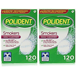 Polident Smokers Denture Cleanser 120 ea (Pack of 2)