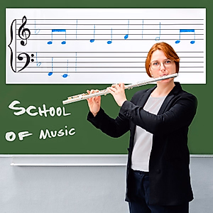 Large Dry Erase Music Staff Magnet Sheet 45.5 x 17" for Classroom Supplies, Teachers, Musicians, Students