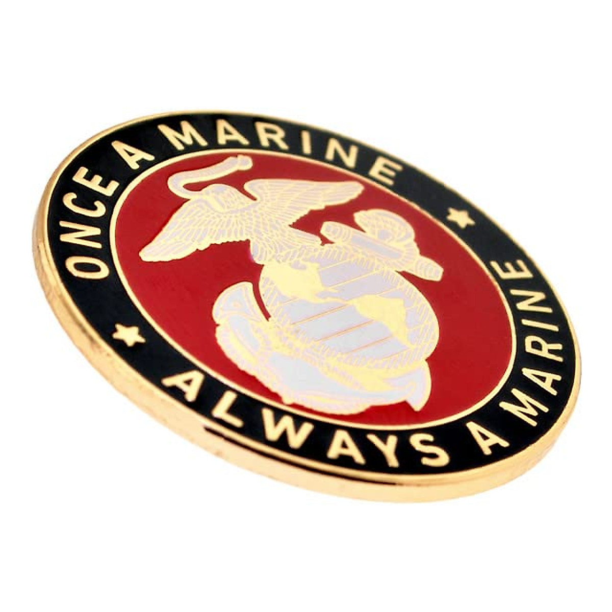 PinMart Officially Licensed U.S.M.C. Veteran 4-Piece Lapel Pin – Military Insignia United States Marine Corps Logo Pins – Gold Plated Enamel Brooch with Secure Clutch Back