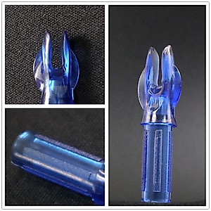 Zhan Yi Arrow Knocks 6.2MM(0.244-0.246”) 60 Pack Accessories Insert Nocks for Archery Standard Size Arrows(Clear Blue)