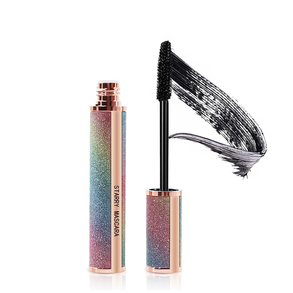 4D Silk Fiber Lash Mascara, Black Voluminous Fiber Thrive Mascara, Mascara Black Volume and Length, Longer Thicker Eyelashes, Waterproof & Long Lasting, No Smudge, No Clumping, No Flaking (1pcs)