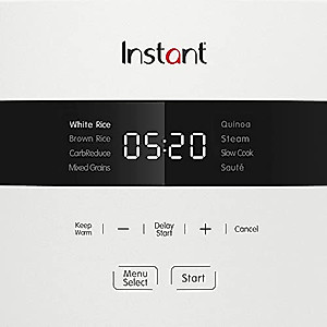 Instant 20-Cup Rice Cooker, Rice and Grain Multi-Cooker with Carb Reducing Technology without Compromising Taste or Texture, From the Makers of Instant Pot, Includes 8 Cooking Presets