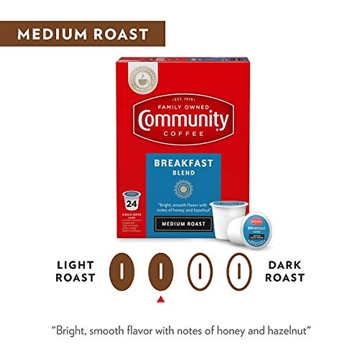 Community Coffee Breakfast Blend 72 Count Coffee Pods, Medium Roast, Compatible with Keurig 2.0 K-Cup Brewers, 72 Count (Pack of 1)