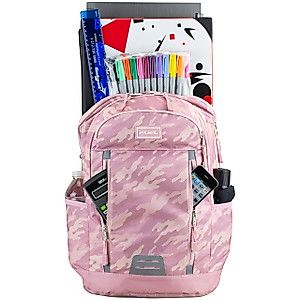 Fuel Pro Sport Active Multi-Pocket Travel Luggage Carry On Weekender Daypack Hiking Camping Backpack Bag, Pink Camo
