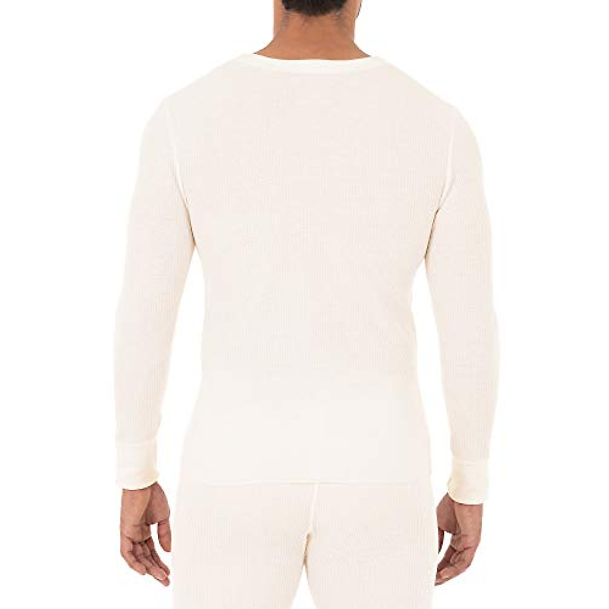 Fruit of the Loom Men's Classic Midweight Waffle Thermal Underwear Crew Top (1 & 2 Packs), Sandstone, X-Large
