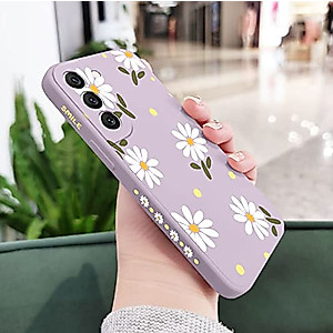 Sunswim Galaxy S21+ Plus Case - Cute Daisy, Full Camera Lens Protection, Slim Shockproof TPU Bumper, Liquid Silicone, 6.7" - Purple