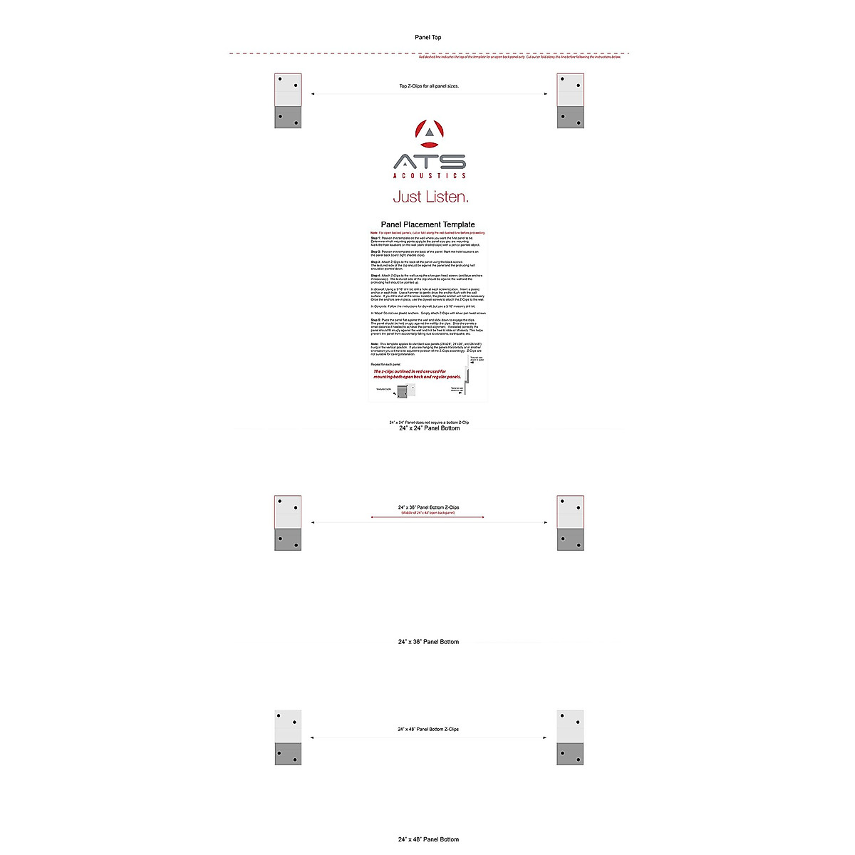 ATS Acoustics Sound Absorbing Noise Dampening Acoustic Panel Wall Treatment 24" x 48" x 2" Beveled Edge (Ivory)