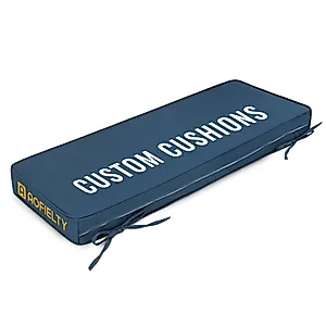 ROFIELTY Bench Cushion Double Piping Indoor/Outdoor Bench Cushion Bench Cushions for Indoor Furniture, Indoor Window/Piano/Porch Swing Cushion with Adjustable Ties(Custom Colors,Custom Size)