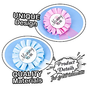 Abeillo 2 Pieces Daddy and Mommy Tinplate Badge Pins Baby Shower Decorations New Daddy Mom Gifts for Gender Reveal Party Baby Boy Button Pins, Pink and Blue