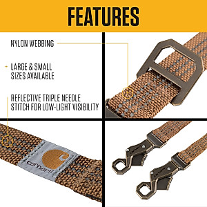 Carhartt Dog Leash Brown/Brushed Brass, Large