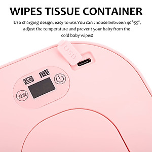 Car Wipe Warmer Baby Wipe Warmer Heater Dispenser Diaper Wipe Box Case Container for Home Hotel Car Pink Diaper Wipe Warmer