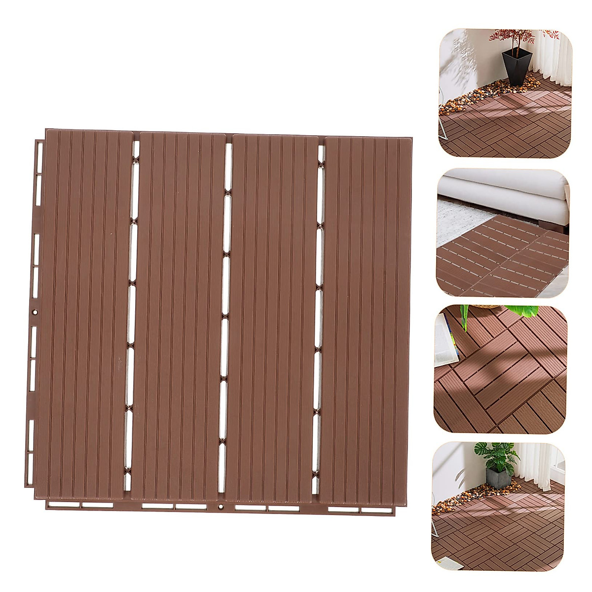Yardwe Wooden Plastic Floor Deck Boards Moisture-Resistant Fireproof Splicing Floor for Homes