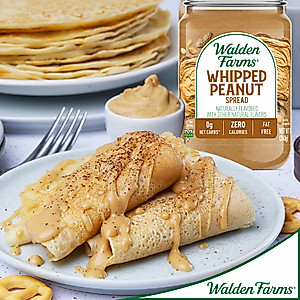 Walden Farms Whipped Peanut Spread 12 oz Jar, Rich and Creamy, 0g Net Carbs, Kosher Certified,Perfect for Spreading, Dipping, Dunking or Snacking, Bread, Toast, Crackers, Dessert and Many More