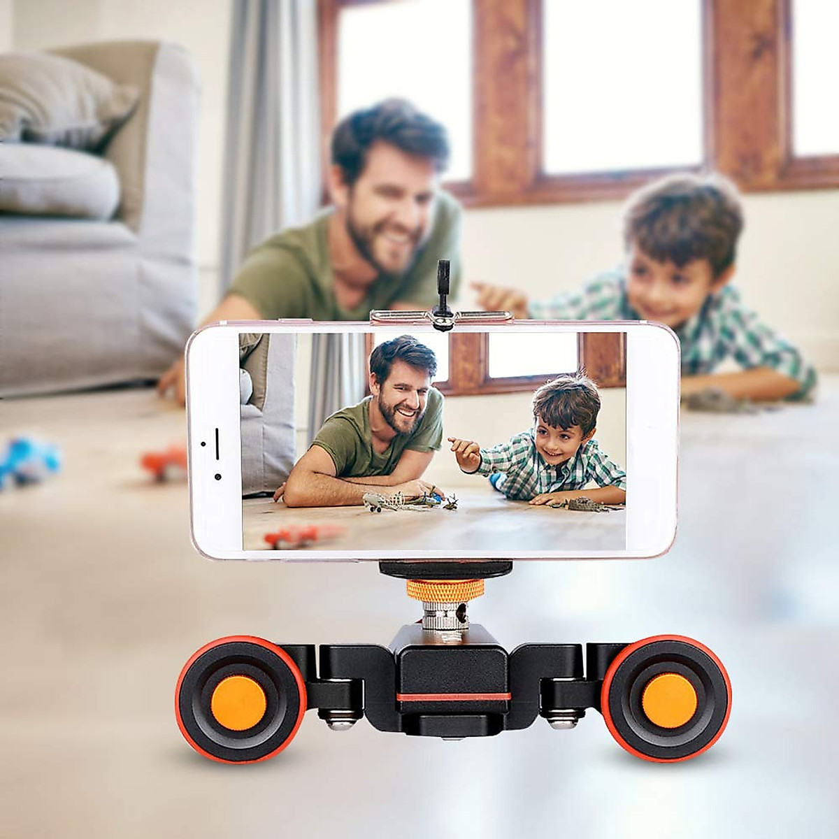 Tosuny L4X Mini Motorized Camera Slider with Remote Controller, 3 Speeds Video Camera Pulley Car Dolly Rolling Slider Skater, Compatible with DLSR Cameras, Action Cameras, and Cellphone